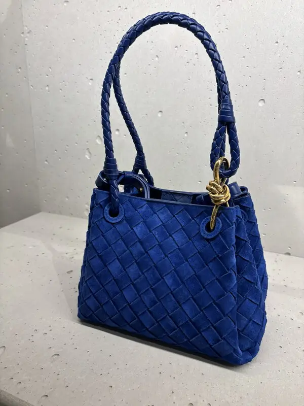 Bottega Veneta Small Parachute Blue Suede