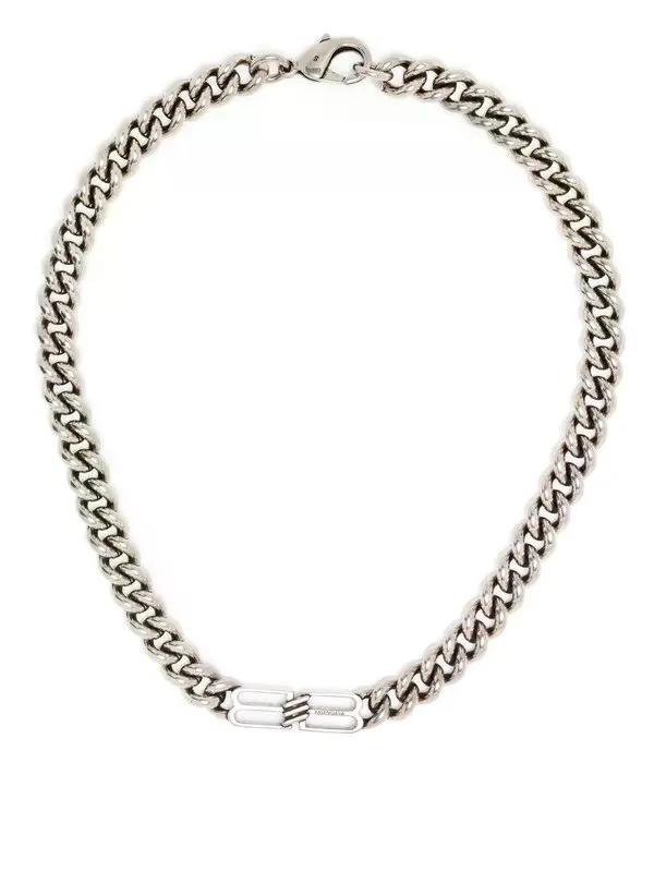 Balenciaga Bb Icon Gourmette-chain Necklace - Silver