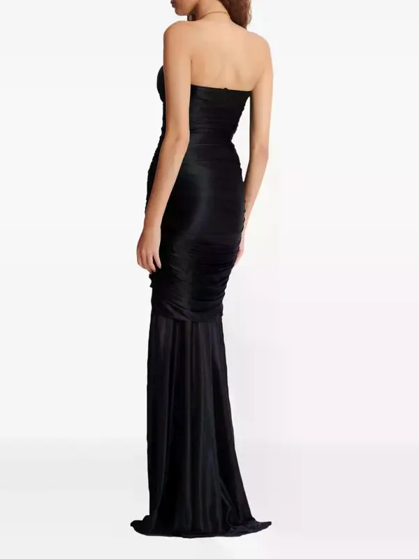 Balmain Long Draped Bustier Dress