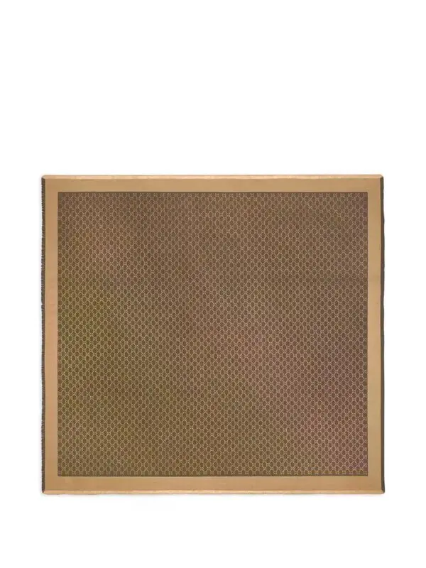 Gucci Patterned Fringed Scarf - Brown