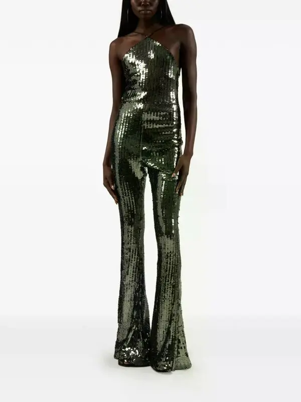 TALLER MARMO Sequin Embellished Halterneck Jumpsuit