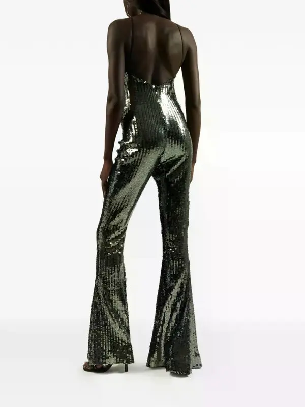 TALLER MARMO Sequin Embellished Halterneck Jumpsuit