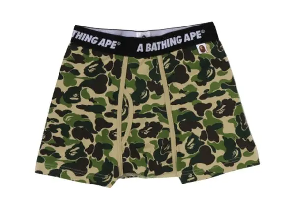 A BATHING APE Abc Camo Trunks Underwear - Green