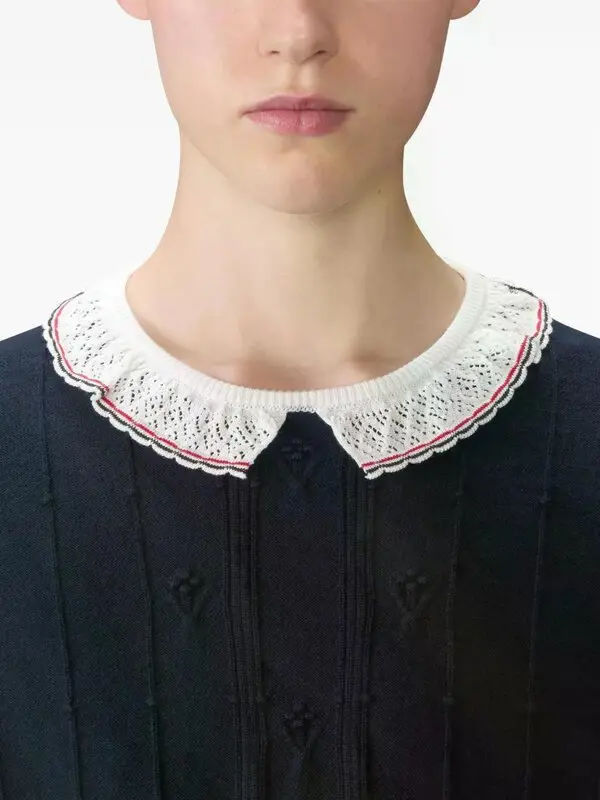 Thom Browne Lace-trimmed T-shirt - Blue