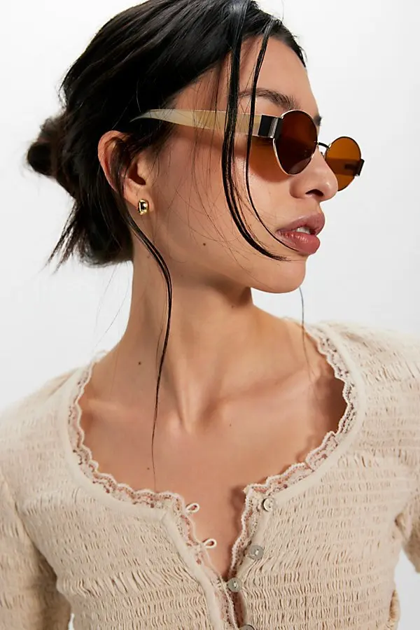 Free People Spencer Round Sunglasses - Toast
