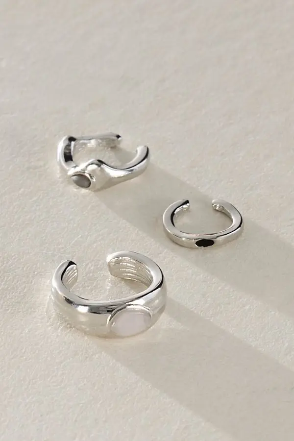 Free People Adoline Ear Cuff Set - Silver/multi Stones