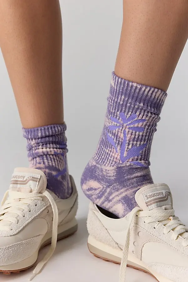 Free People Floral Sky Crew Socks - Lavender