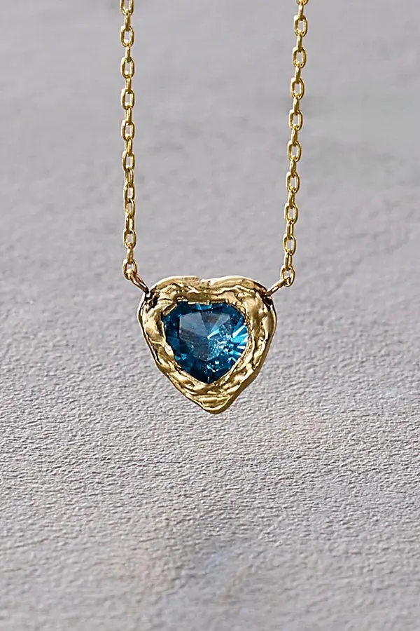 EMILIE SHAPIRO Heart Of Gold Pendant - Gold/blue Topaz