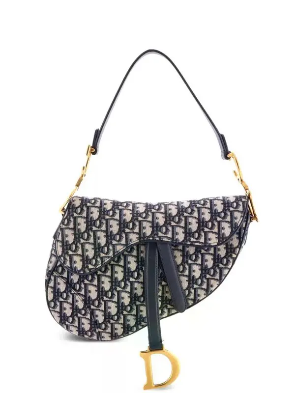 Dior Saddle Oblique Canvas Shoulder Bag - Blue