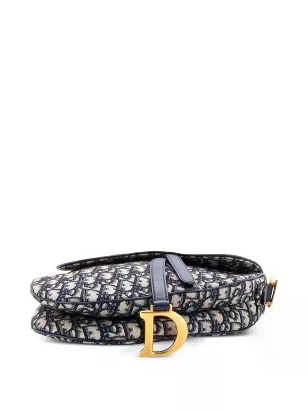 Dior Saddle Oblique Canvas Shoulder Bag - Blue