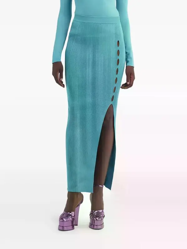 Roberto Cavalli Ribbed Knit Long Skirt