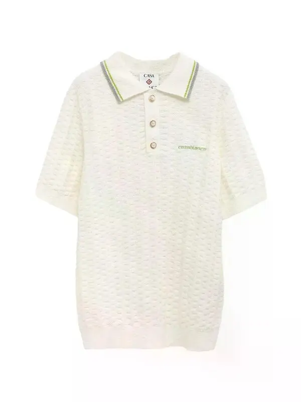 Casablanca Textured Buttoned Polo Shirt