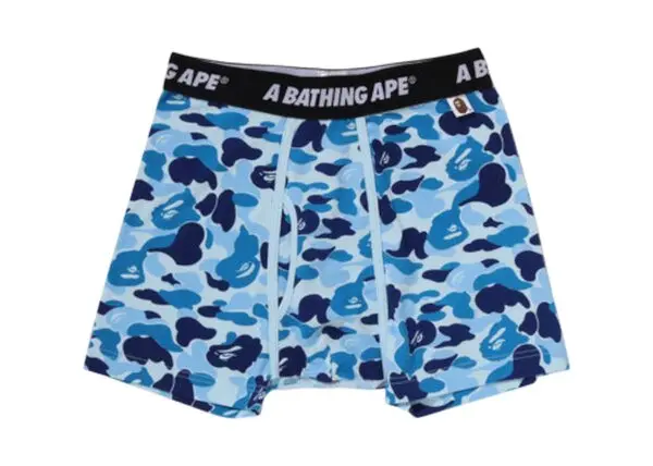 A BATHING APE Abc Camo Trunks Underwear - Blue