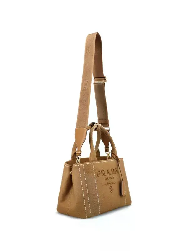 Prada Cotton Jardiniere Tote - Brown