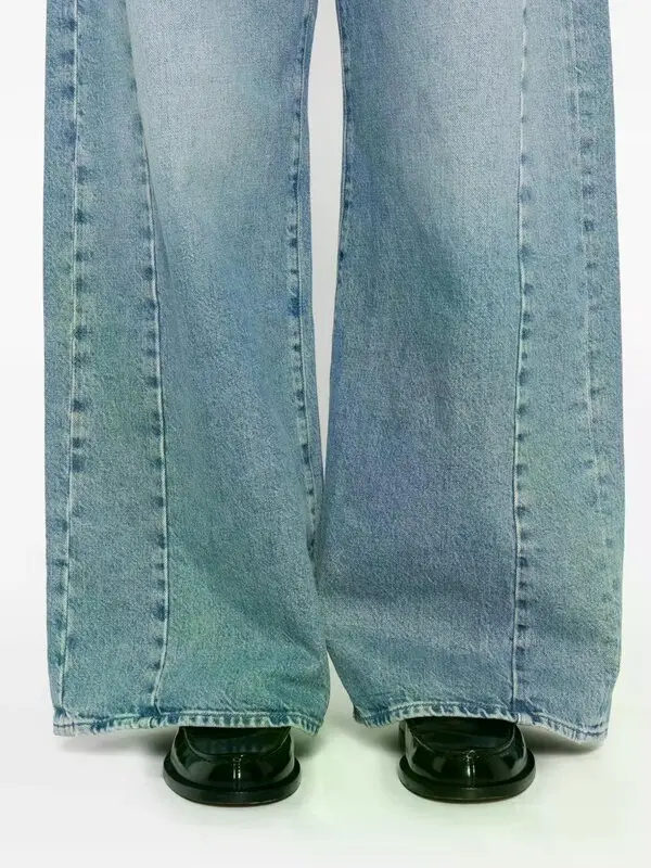 MOTHER Five-pocket Wide Leg Jeans