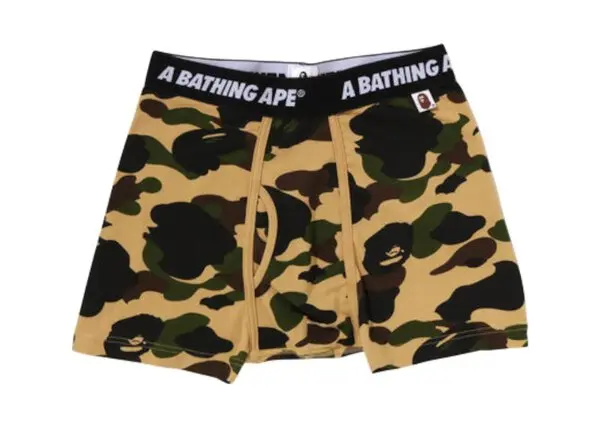 A BATHING APE 1st Camo Trunks Underwear - Yellow