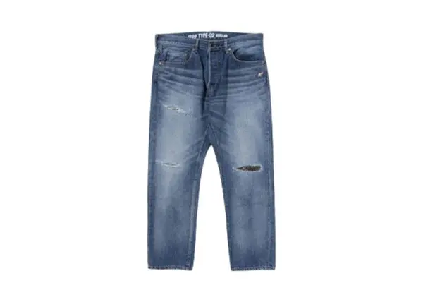 A BATHING APE 1999 Type 02 Distressed Denim Pants - Lightindi