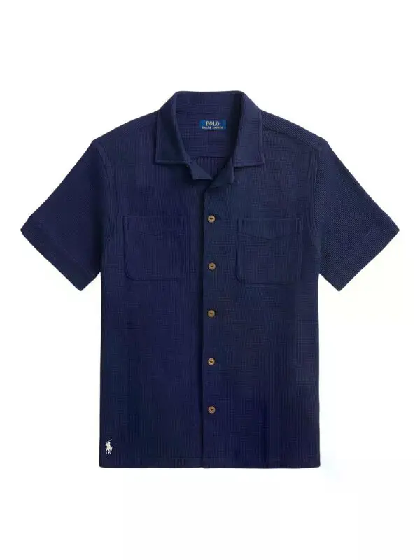 Polo Ralph Lauren Waffle-knit Camp-collar Shirt