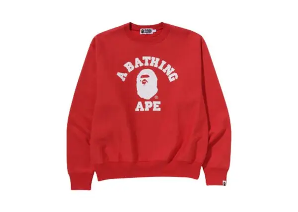 A BATHING APE Classic College Crewneck Sweatshirt