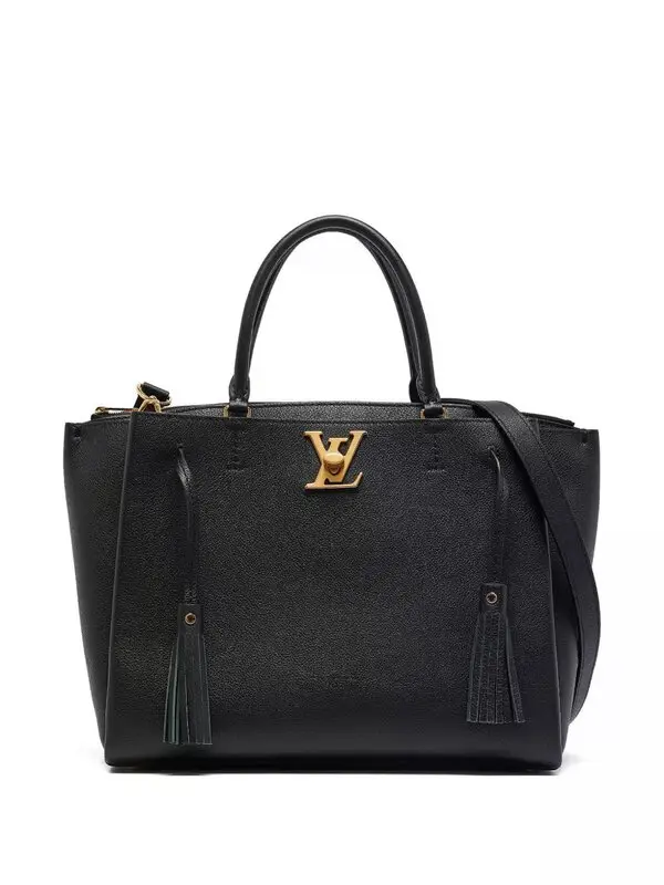 LOUIS VUITTON 2017 Lockme Leather Tote Bag - Black