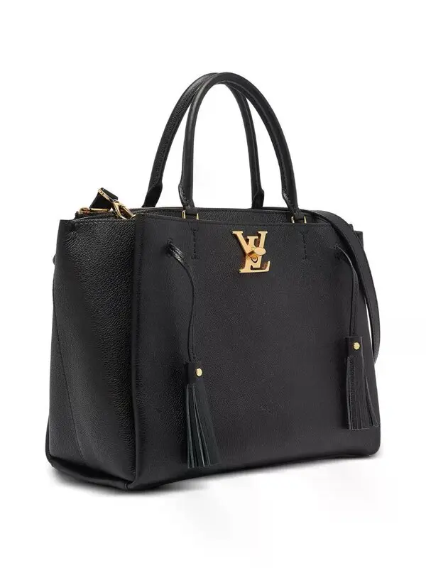 LOUIS VUITTON 2017 Lockme Leather Tote Bag - Black