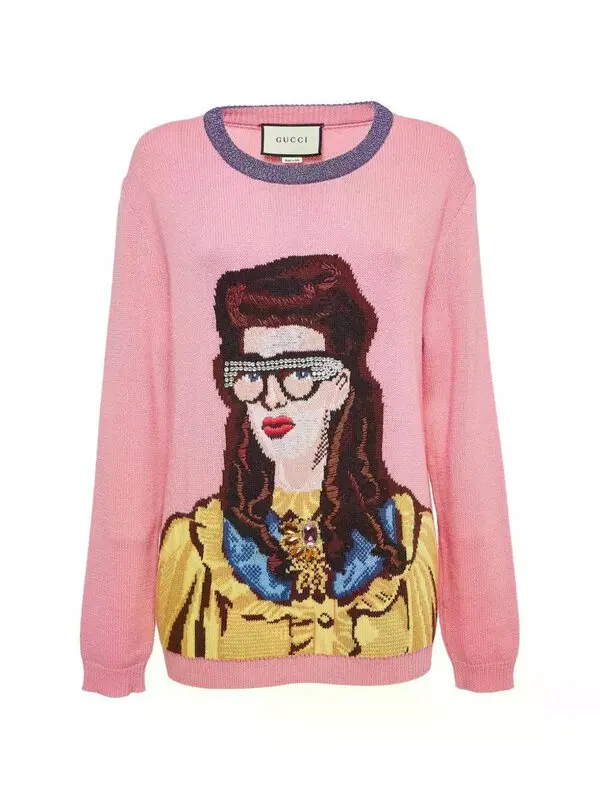 Gucci Crystal-embellished Portrait Sweater