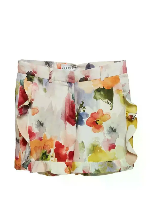 SIMONETTA Floral-print Ruffled Shorts