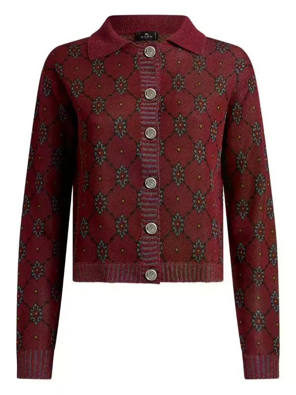 Etro Patterned Knit Cardigan - Red