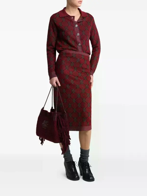 Etro Patterned Knit Cardigan - Red