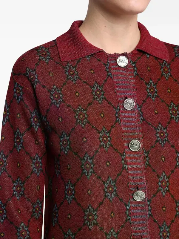 Etro Patterned Knit Cardigan - Red