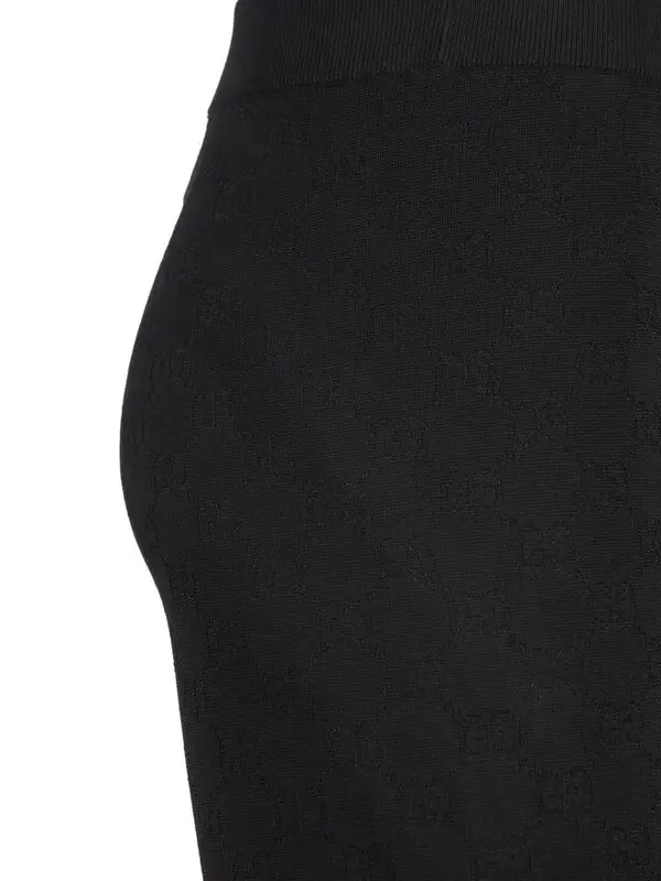 Gucci Gg Motif Ribbed Leggings