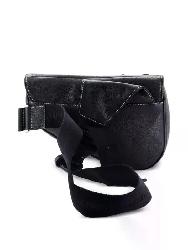 Dior Kaws Saddle Leather Applique Crossbody Bag - Black