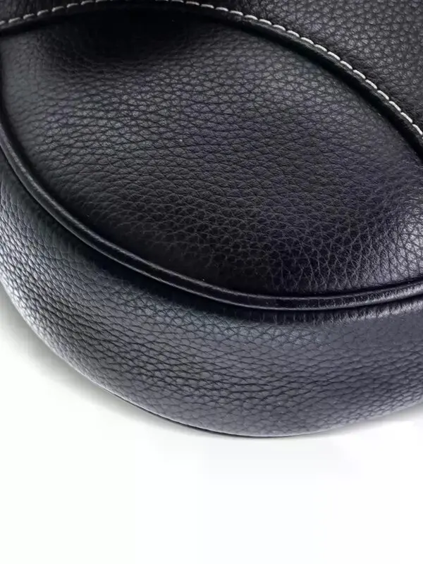 Dior Kaws Saddle Leather Applique Crossbody Bag - Black