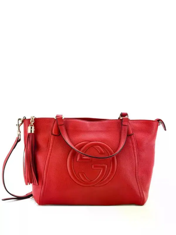 Gucci Soho Convertible Top Handle Leather Satchel - Red