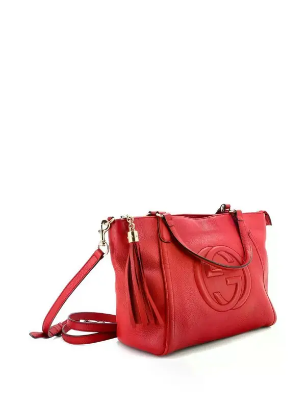 Gucci Soho Convertible Top Handle Leather Satchel - Red