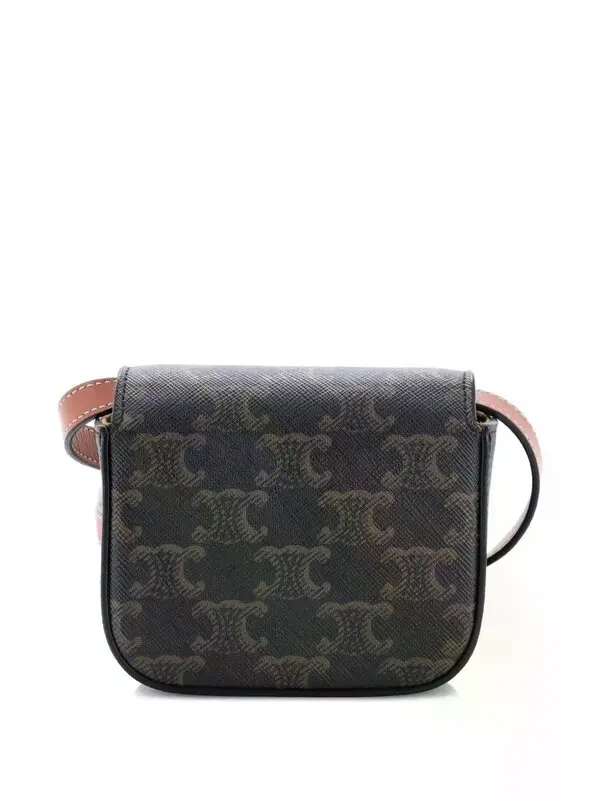 Celine Triomphe Coated Canvas Mini Shoulder Bag - Brown