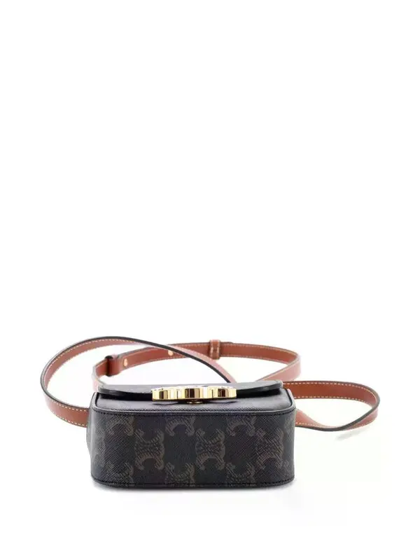 Celine Triomphe Coated Canvas Mini Shoulder Bag - Brown