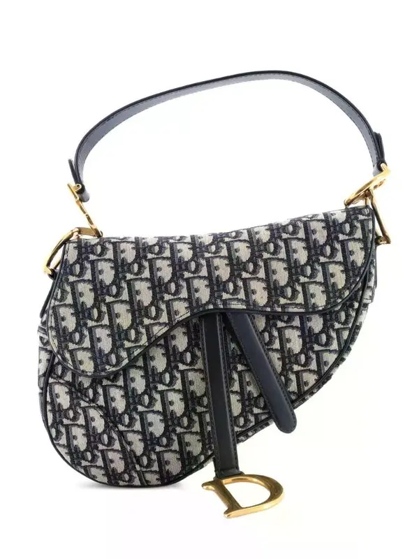 Dior Saddle Oblique Canvas Medium Shoulder Bag - Blue
