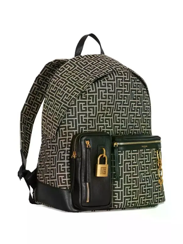 Balmain Pulse Monogram-jacquard Backpack - Black