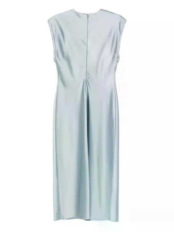 AMI Paris Frayed Midi Dress - Blue