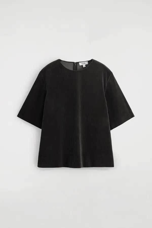 Cos Corduroy Top With Poplin Trim