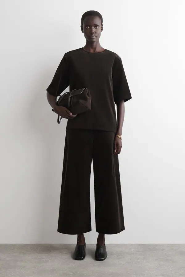 Cos Corduroy Top With Poplin Trim