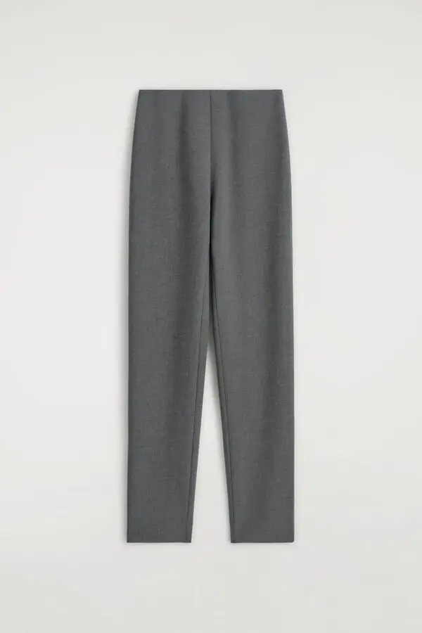 Cos Slim Straight-leg Tailored Pants - Gray