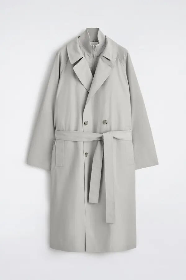Cos 2-in-1 Water-repellent Trench Coat - Gray