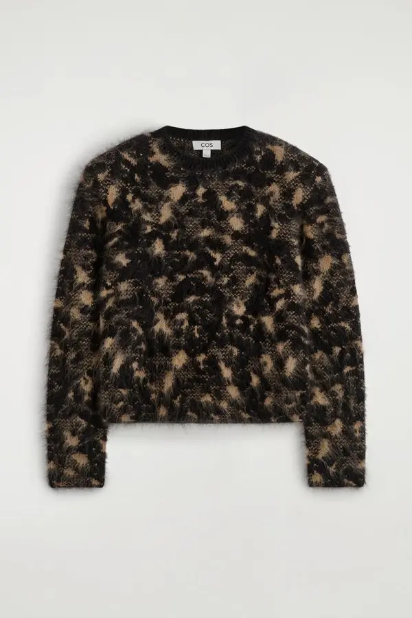 Cos Animal Jacquard Merino Wool Sweater