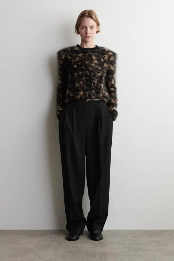 Cos Animal Jacquard Merino Wool Sweater