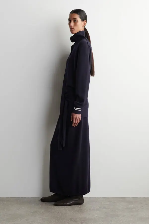 Cos Merino Wool Tie-waist Midi Skirt