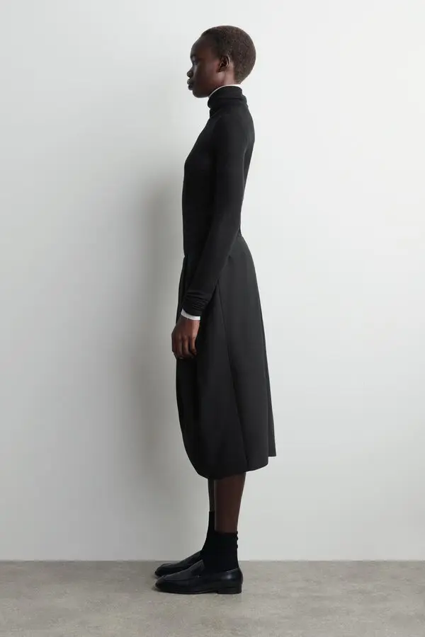 Cos Pleated Wool Midi Tulip Skirt