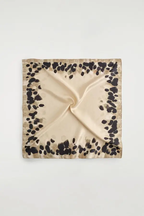 Cos Animal-print Silk Scarf - White