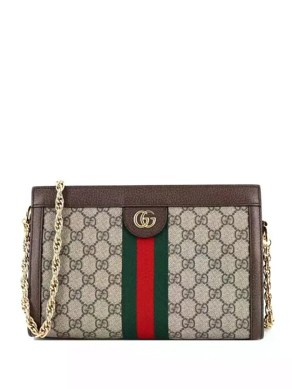 Gucci Ophidia Gg Coated Canvas Chain Shoulder Bag - Brown